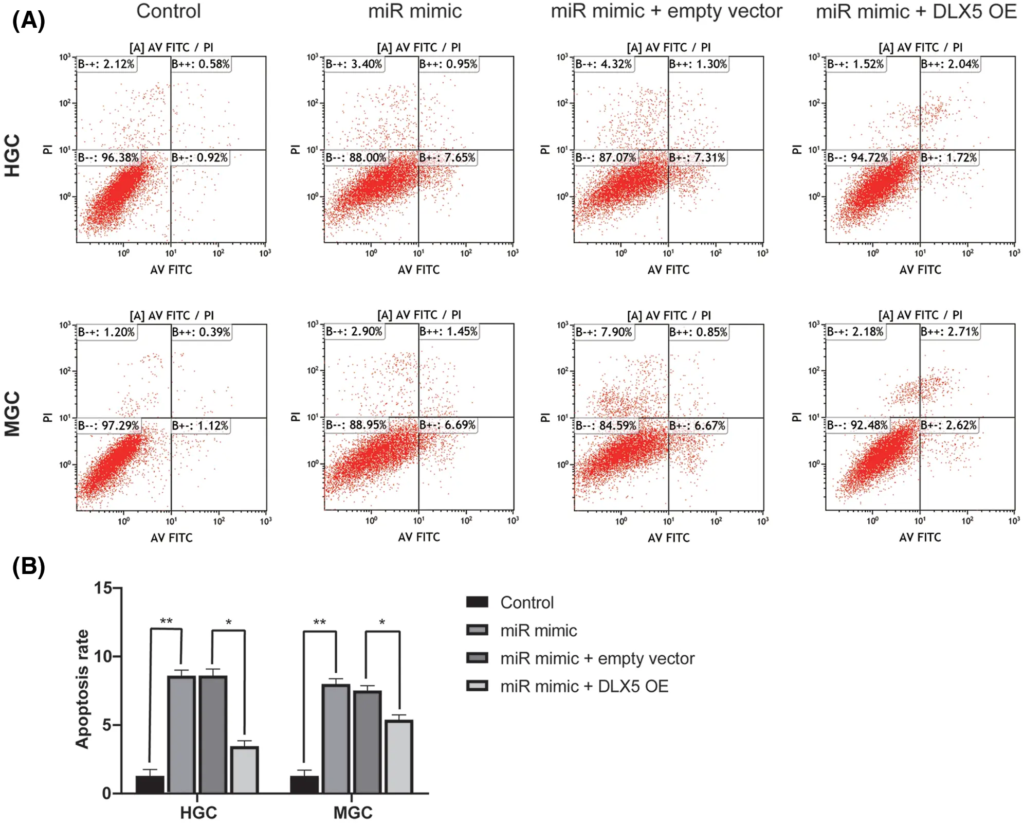 The expression and function of miR-376a-3p/DLX axis in gastric cancer cells