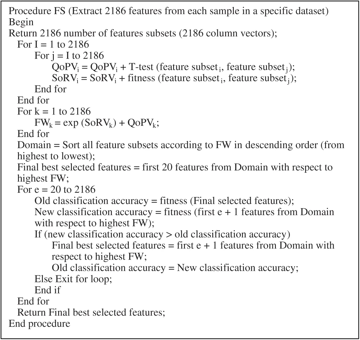 A New Hybrid Feature Selection Method Using T-test and Fitness Function