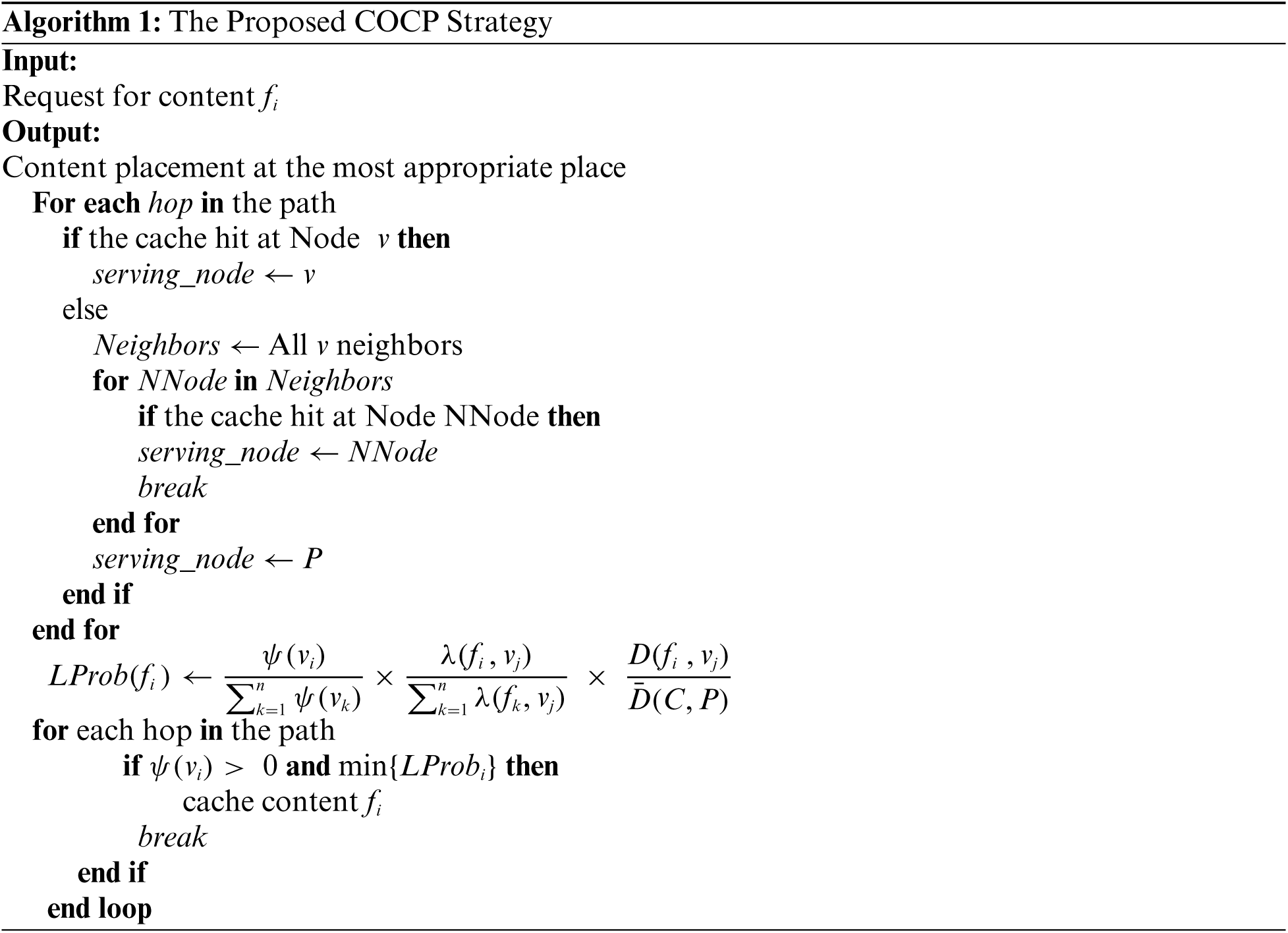 COCP: Coupling Parameters Content Placement Strategy for In-Network Caching-Based Content ...