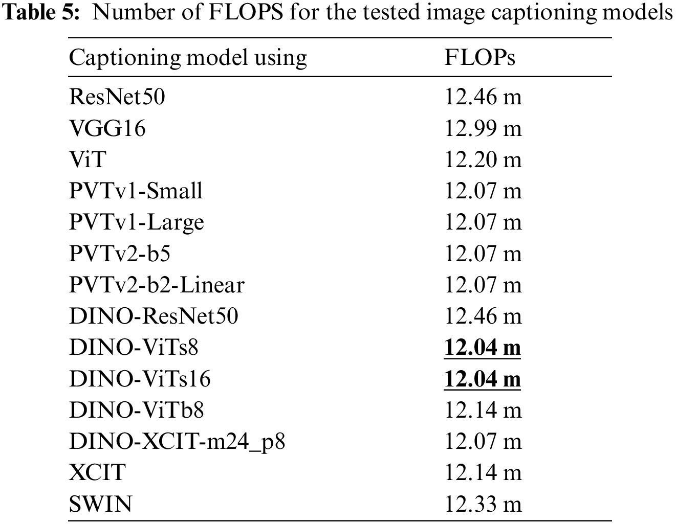Efficient Image Captioning Based on Vision Transformer Models