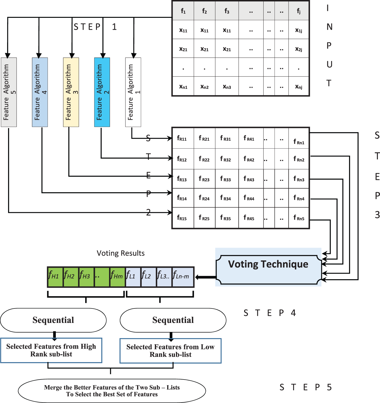 Development of Data Mining Models Based on Features Ranks Voting (FRV)