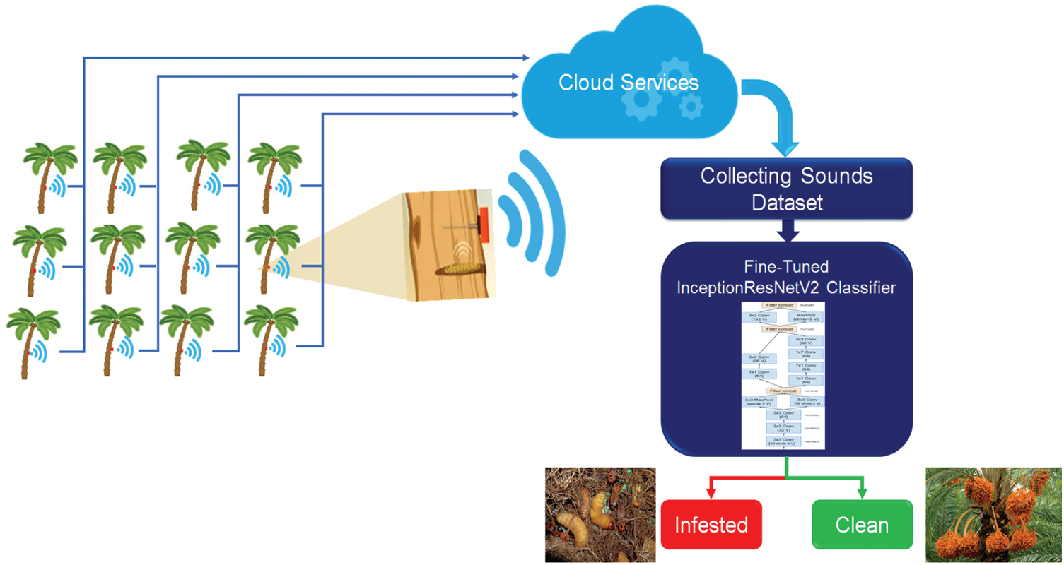Intelligent IoT-Aided Early Sound Detection of Red Palm Weevils