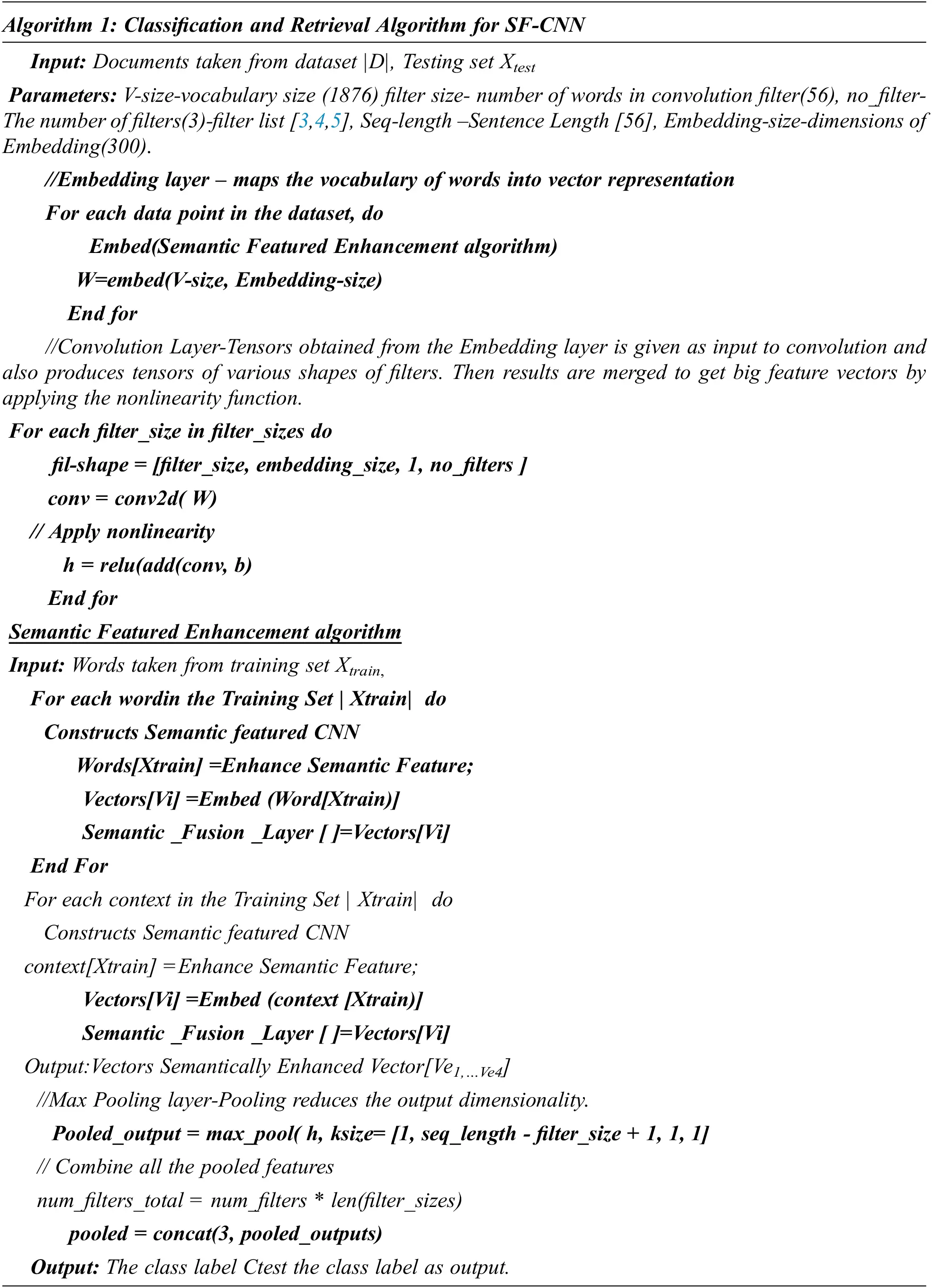 SF-CNN: Deep Text Classification and Retrieval for Text Documents