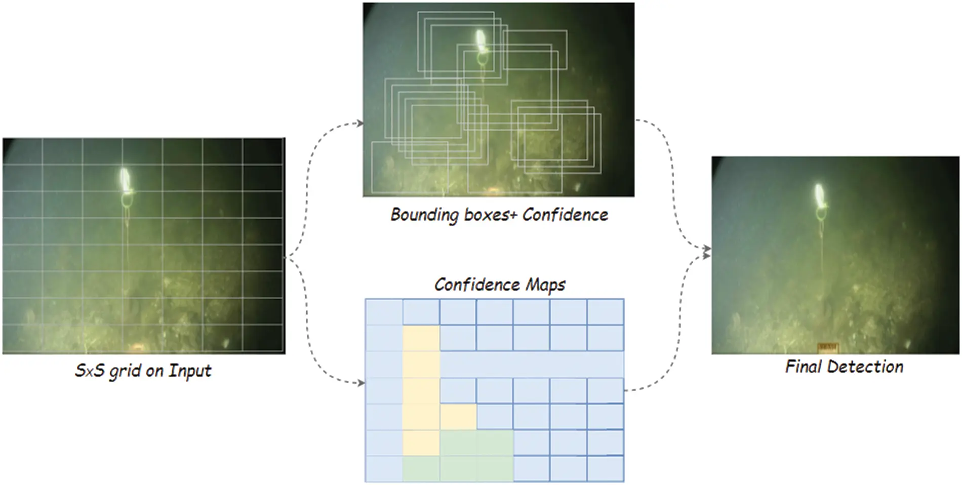 An Efficient Method for Underwater Video Summarization and Object Detection Using YoLoV3